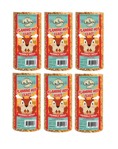 Mr. Bird's Flaming Hot Feast Squirrel Proof Seed Cylinder 6 pack ...