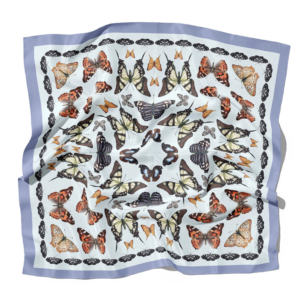 Large Butterfly Scarf - Light Blue Silk — Nature Niche