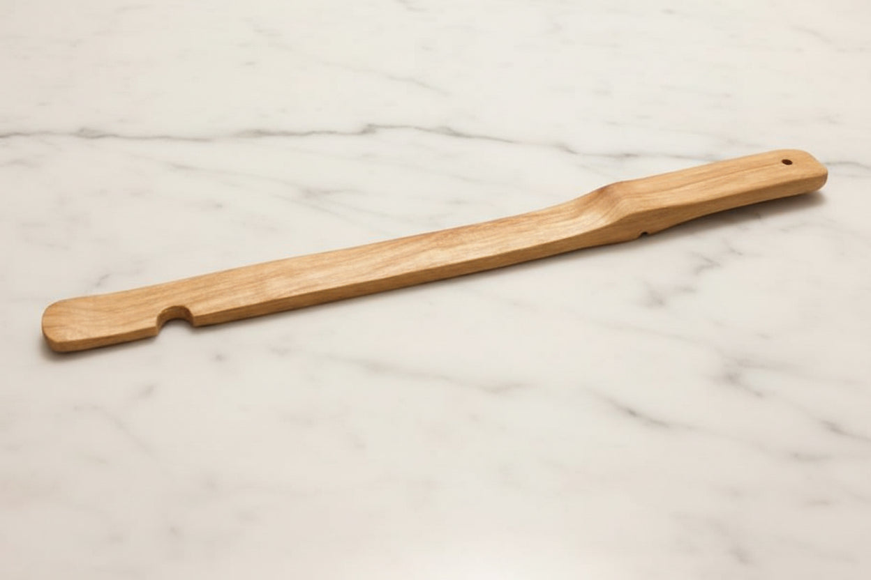 Handmade Flat Wood Spurtle with Notch — Nature Niche