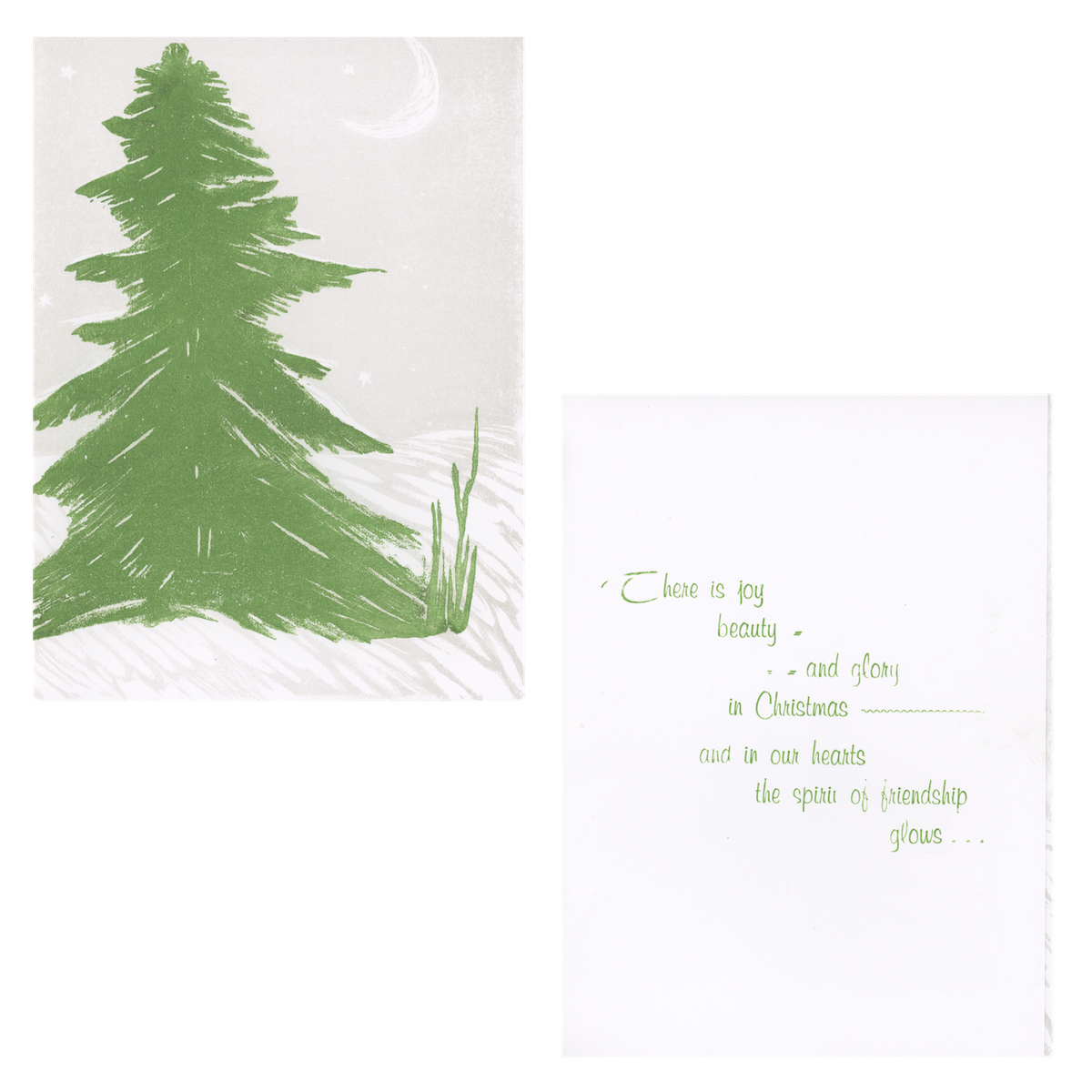 Gwen Frostic: Green Pine With Moon Holiday Cards - Set of 20 Large Chr ...