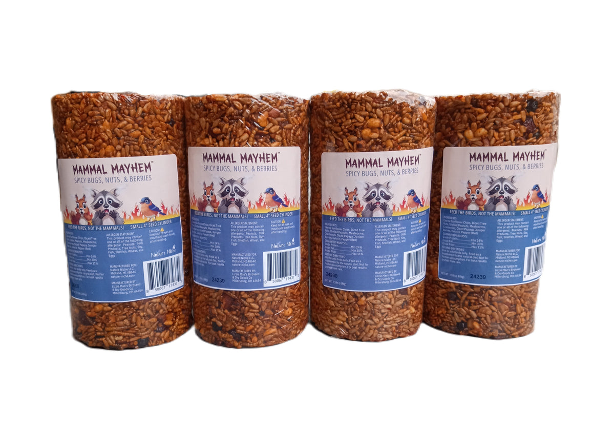 Mammal Mayhem Spicy Bugs, Nuts, & Berries - Seed Cylinder - 4 Pack ...