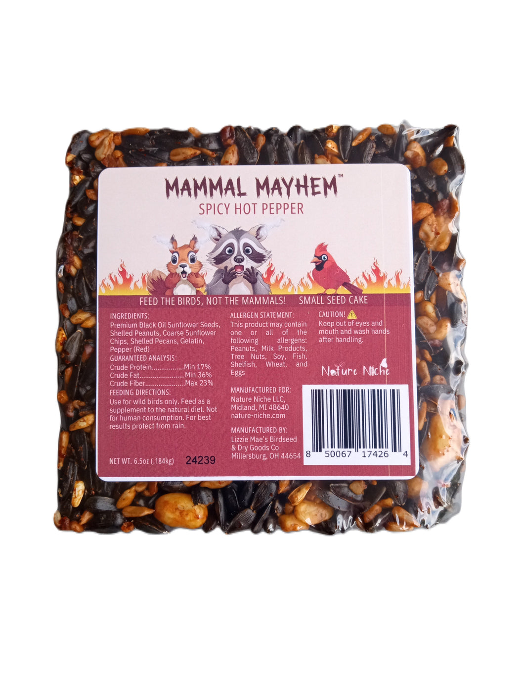 Mammal Mayhem Spicy Hot Pepper - Small Seed Cake 7 oz — Nature Niche