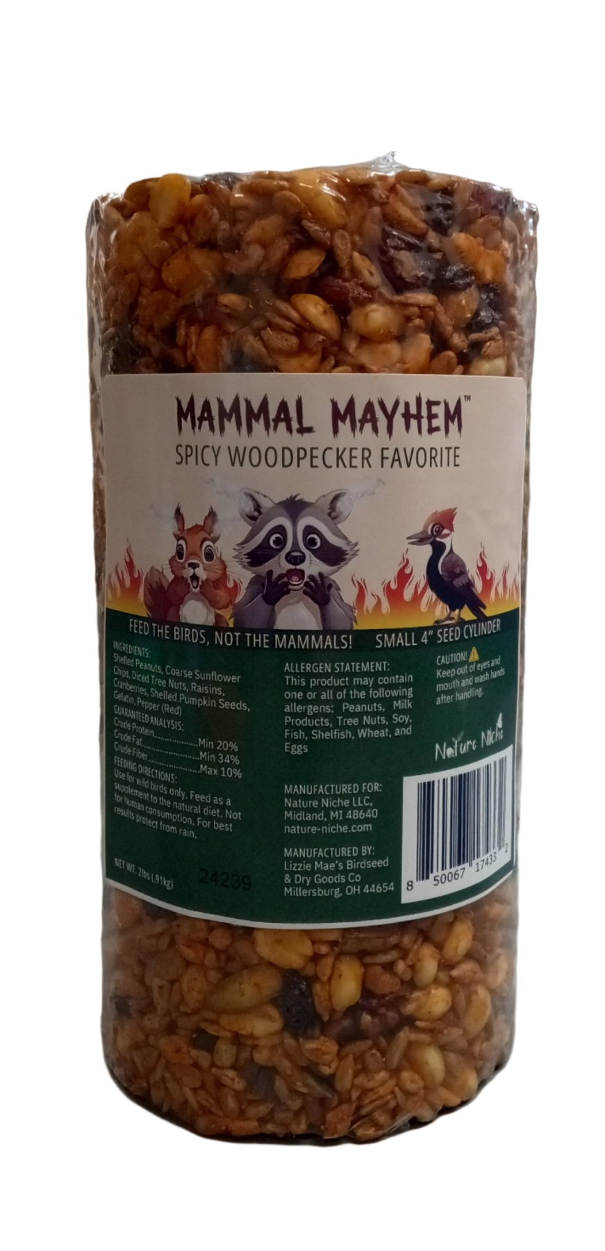 Mammal Mayhem Spicy Woodpecker Favorite - Seed Cylinder 2.5 lbs — Nature Niche