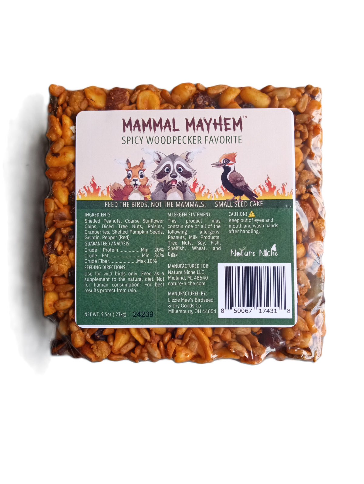 Mammal Mayhem Spicy Woodpecker Favorite - Small Seed Cake 9.5 oz — Nature Niche