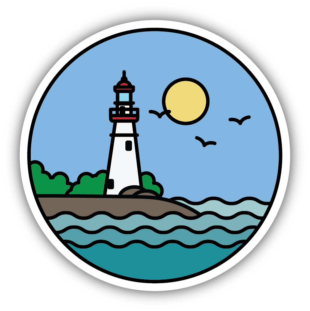 Lake Lighthouse Sticker for your car window — Nature Niche