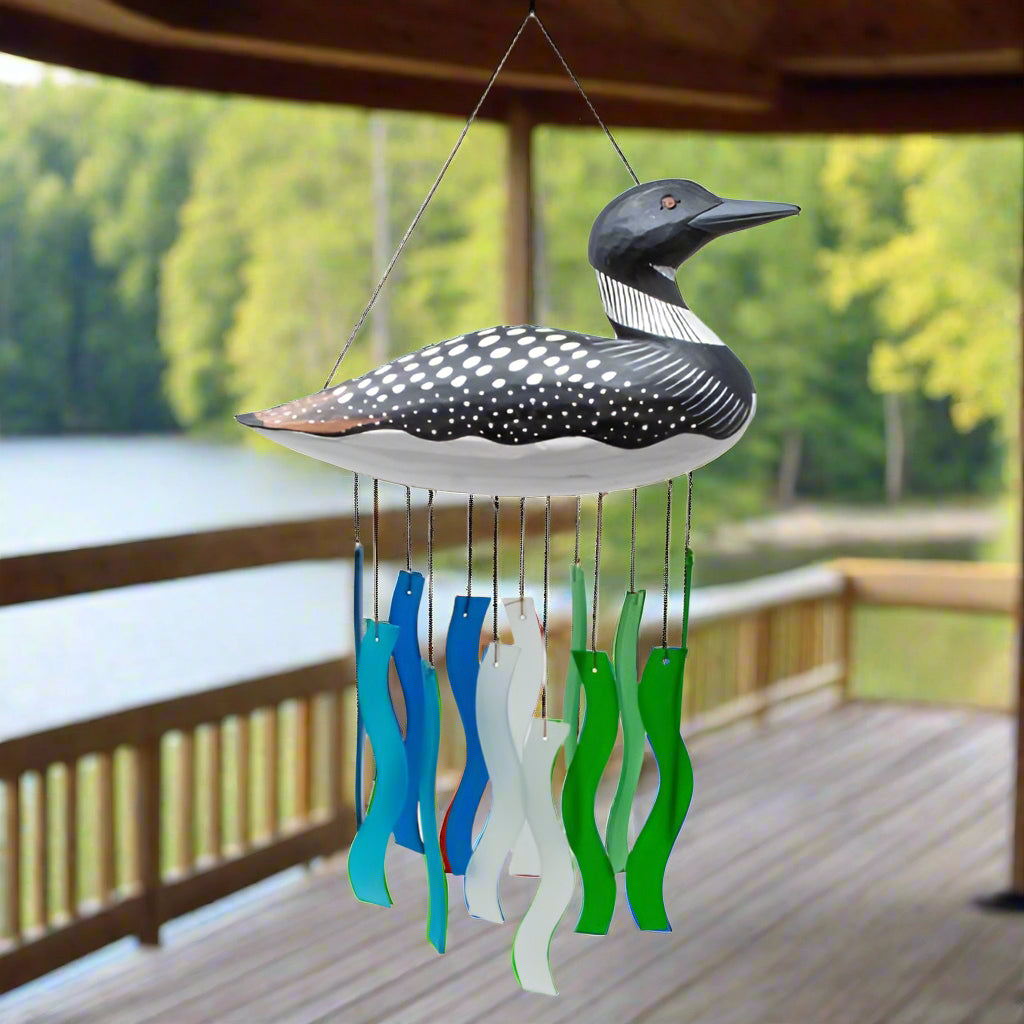 Loon Wavy Glass Wind Chime - Handcrafted — Nature Niche